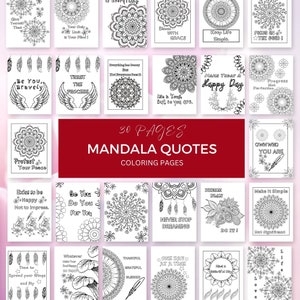 Printable Mandala Quotes Coloring Pages | Coloring for Adult and Kid ...