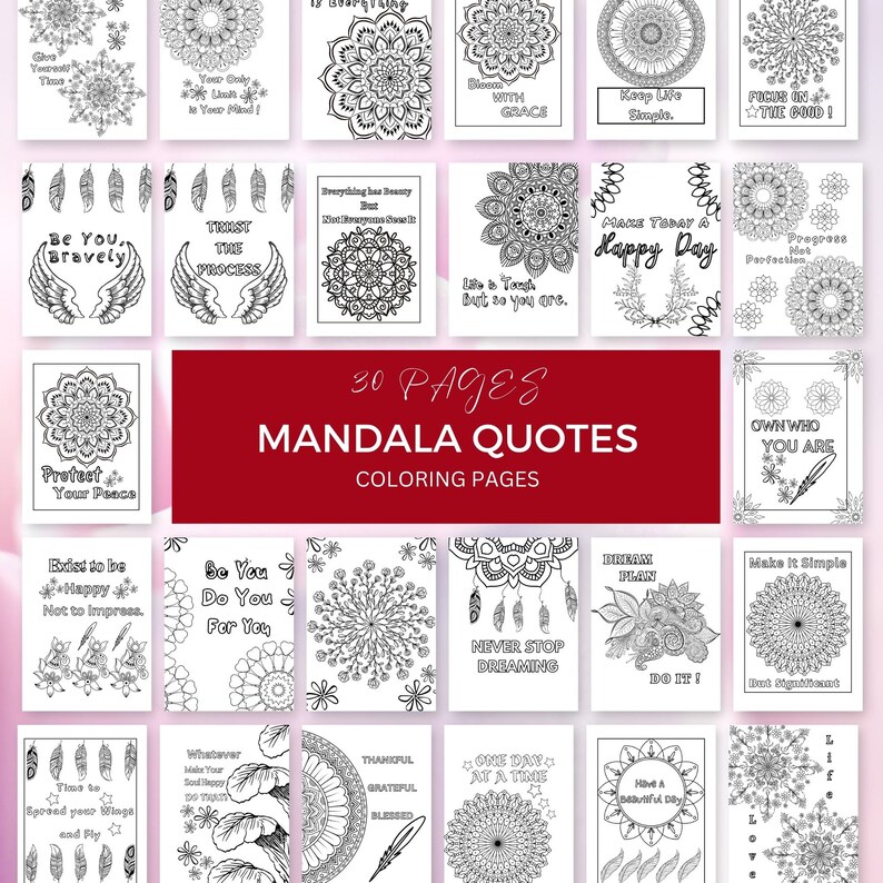 Printable Mandala Quotes Coloring Pages | Coloring for Adult and Kid ...