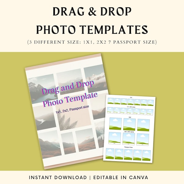 1x1 2x2 Photo Template - Etsy