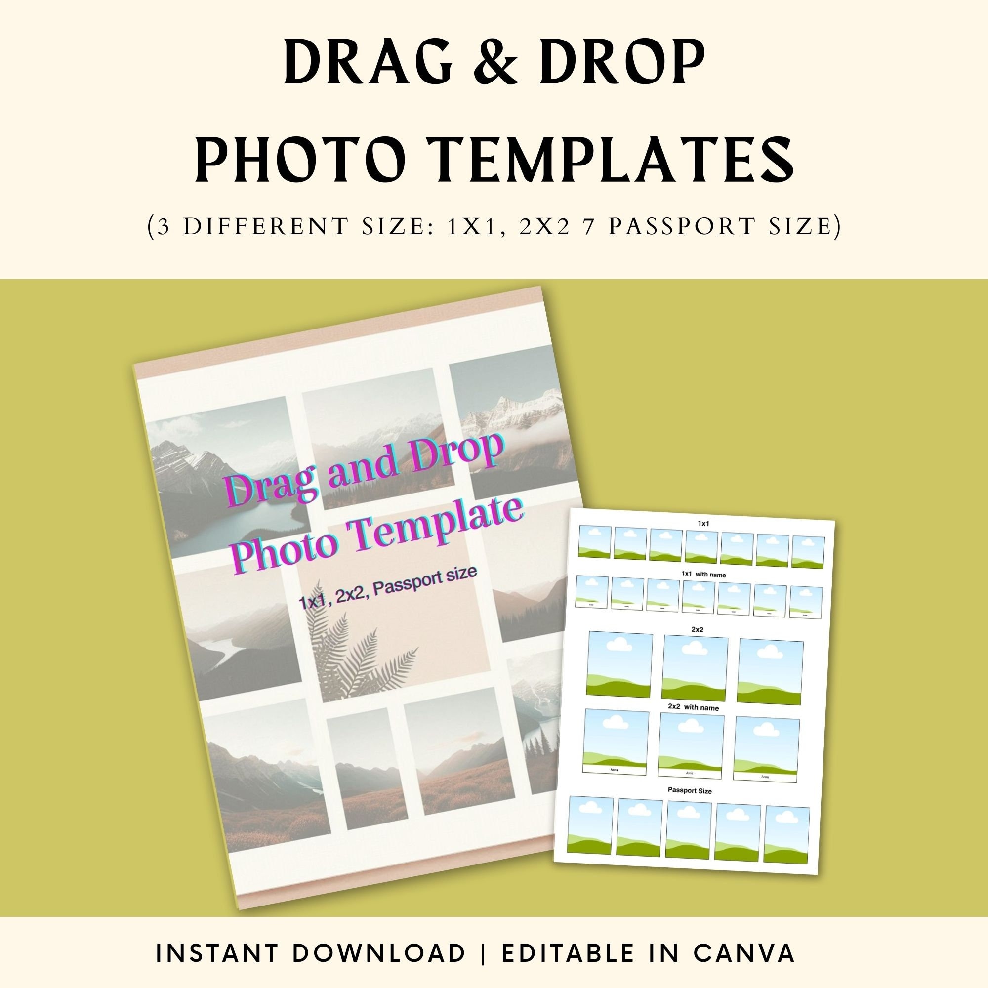 Rush ID Drag and Drop Photo Editable Template, Canva Templates, 1 X 1 ...
