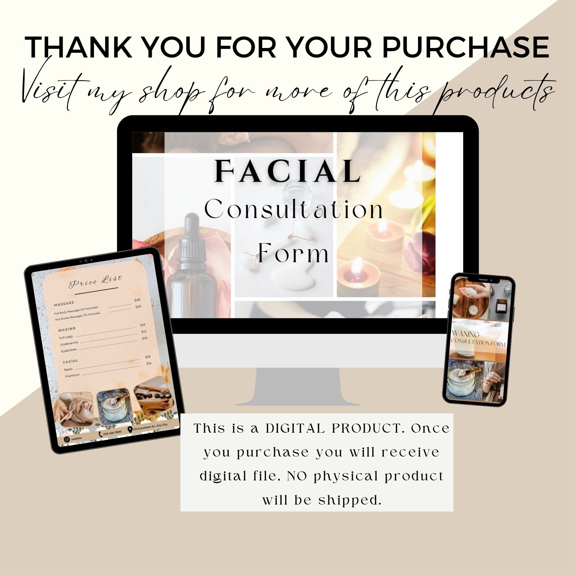 Editable Facial Consultation Form: Esthetician Client Intake (canva ...