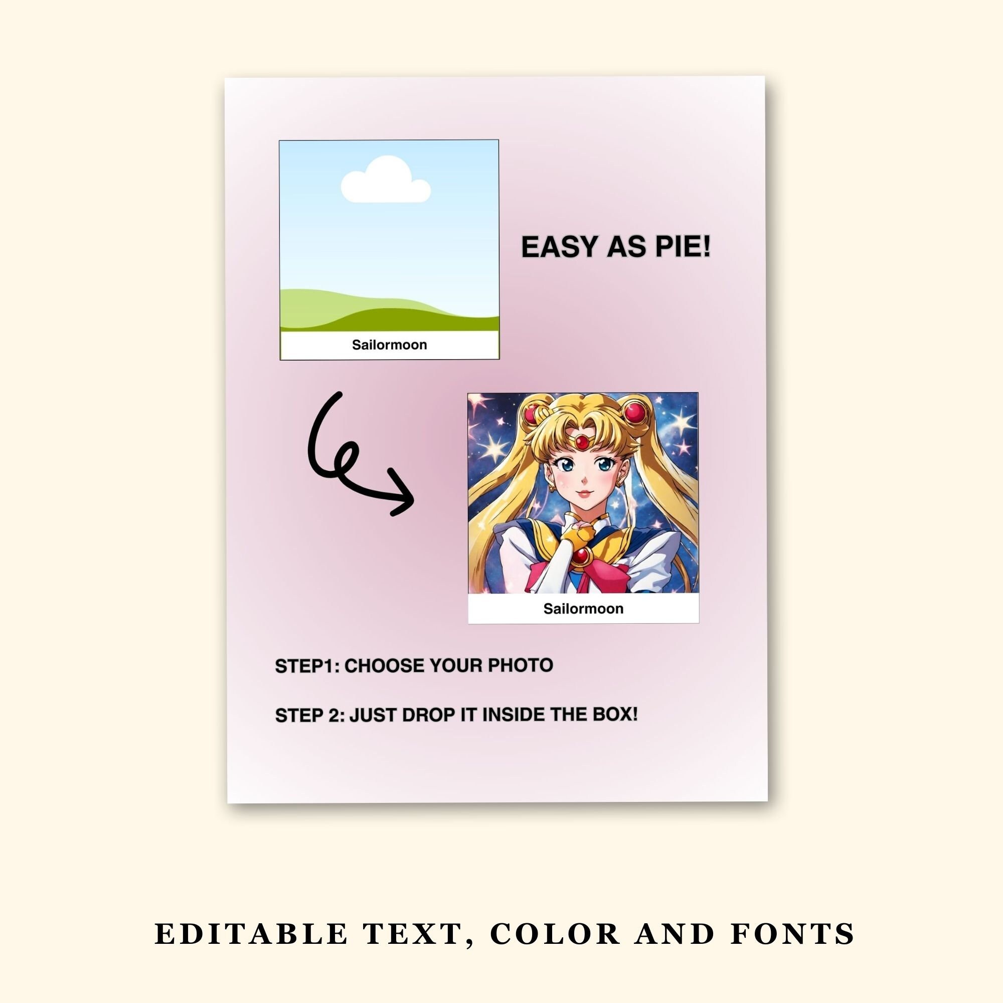 Drag & Drop Photo ID Template: 1x1, 2x2, Passport Size (canva Editable ...
