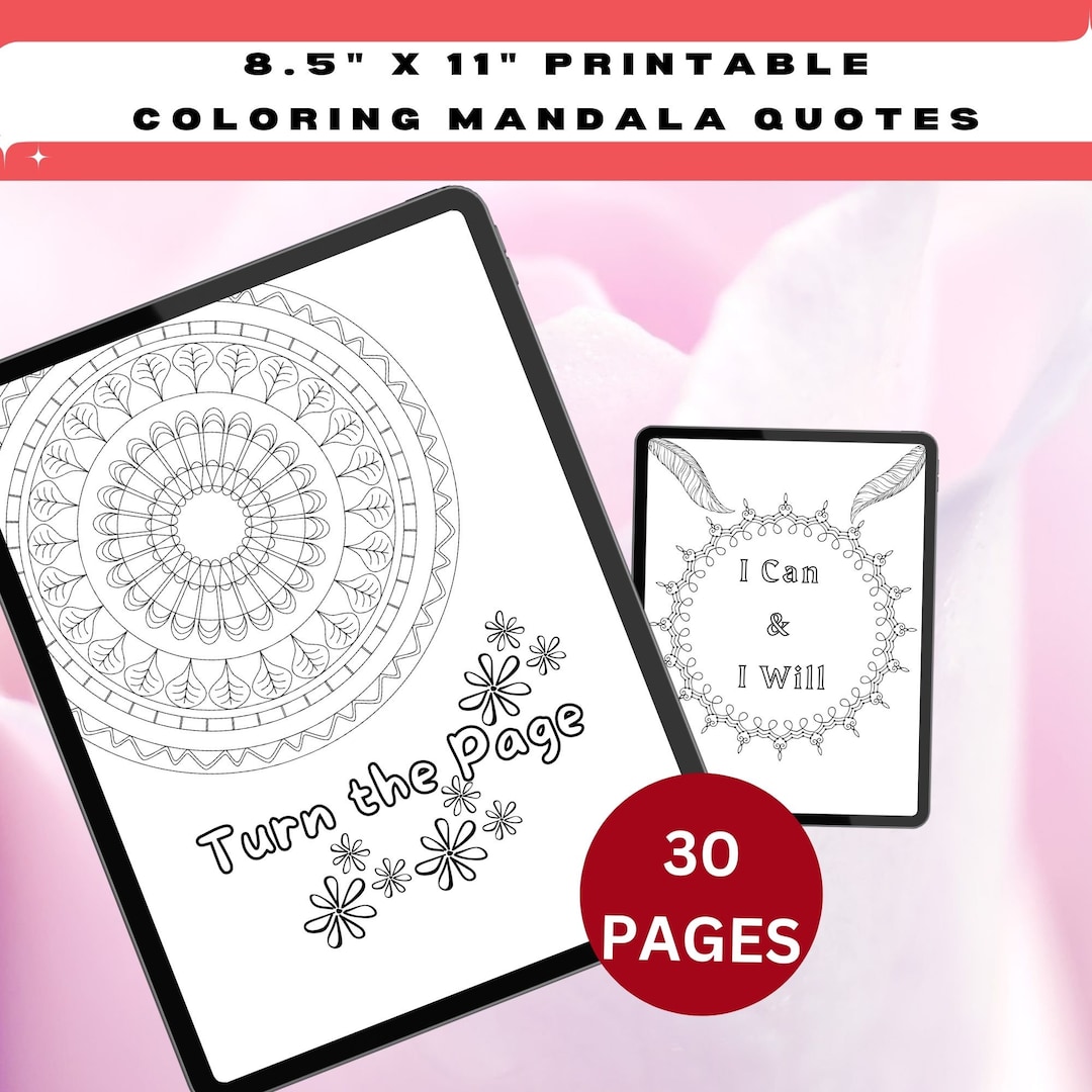 Printable Mandala Quotes Coloring Pages | Coloring for Adult and Kid ...