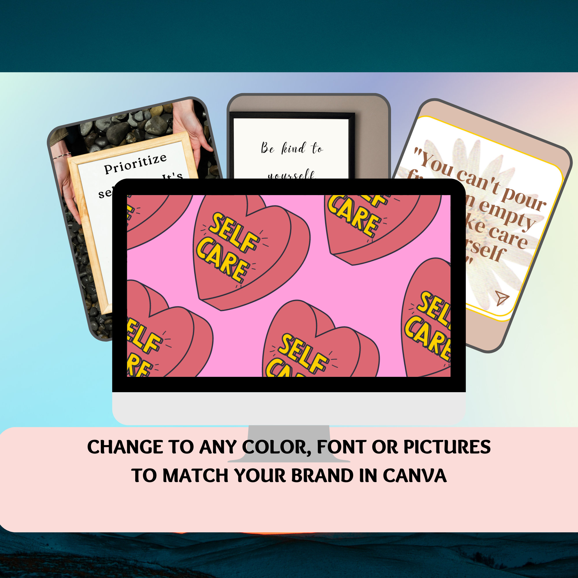 Self-care Motivational Poster, Self-care Instagram Post, Social Media ...