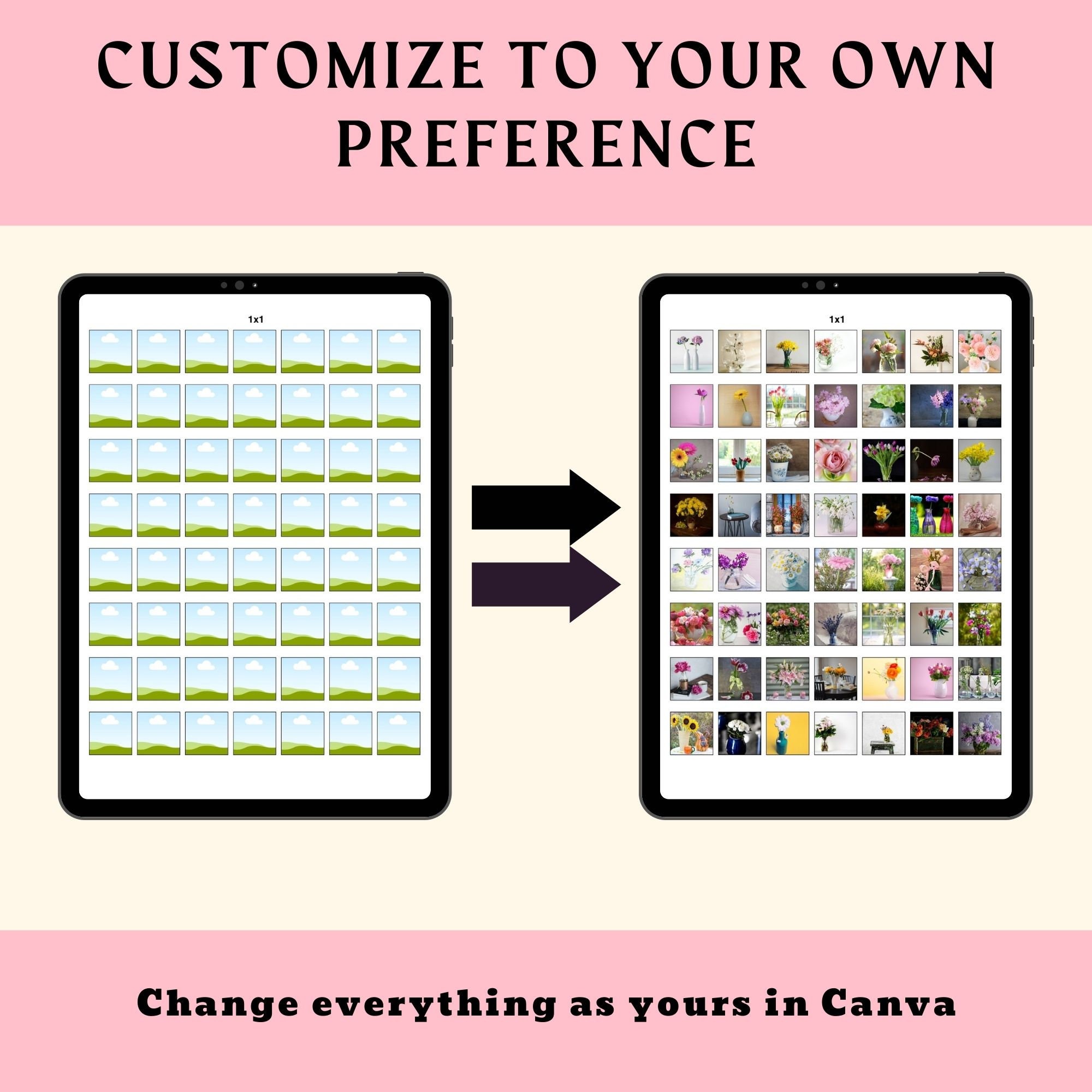 Drag & Drop Photo ID Template: 1x1, 2x2, Passport Size (canva Editable ...