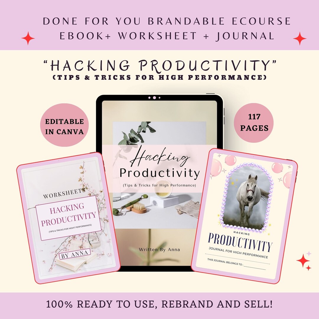 Done for You Productivity Workbook, Productivity Worksheets ...