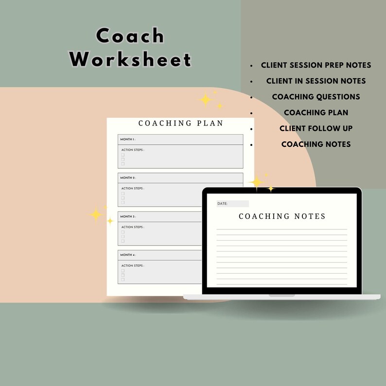 Life Coaching Session Worksheet, Coaching Canva Templates, Coaching ...