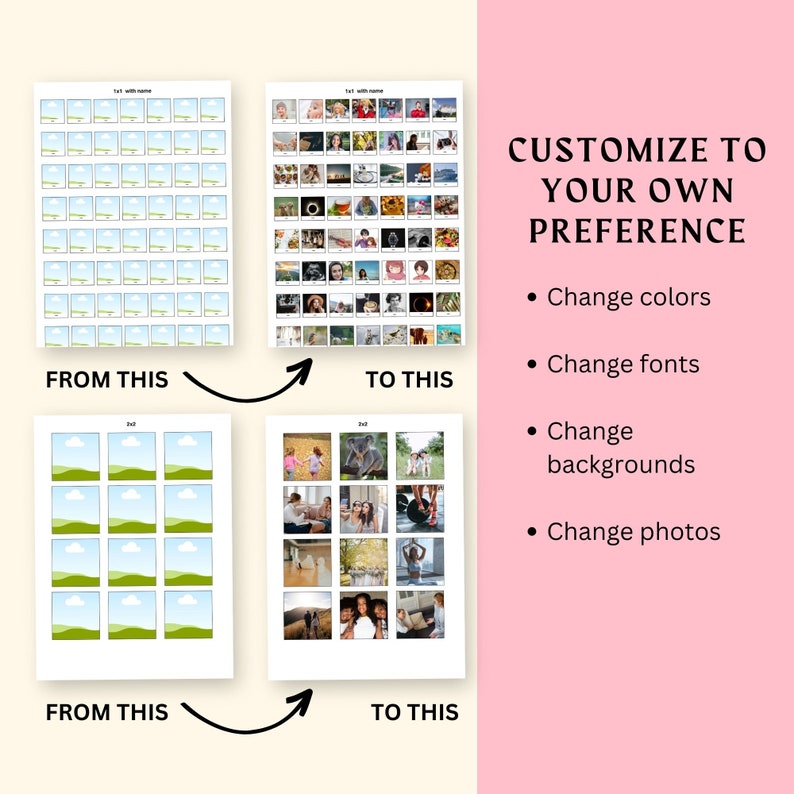 Drag & Drop Photo ID Template: 1x1, 2x2, Passport Size (canva Editable ...