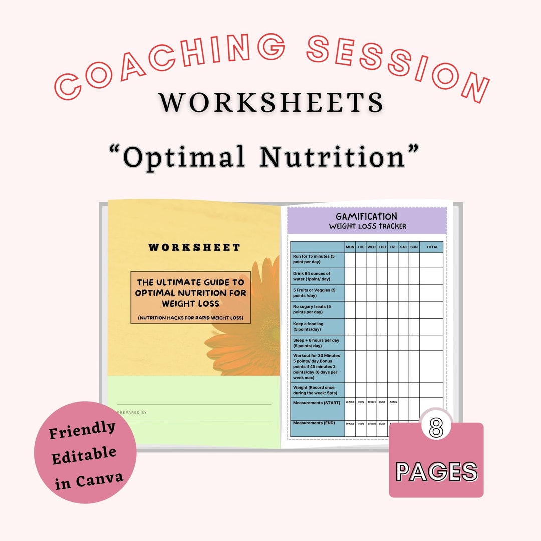 Coaching Session Worksheets for Nutrition, Coaching Tools, Nutrition ...