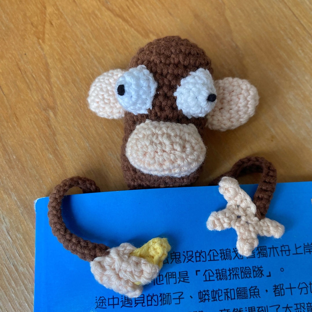Monkey Bookmark Crochet Funny Bookmark Amigurumi Monkey - Etsy