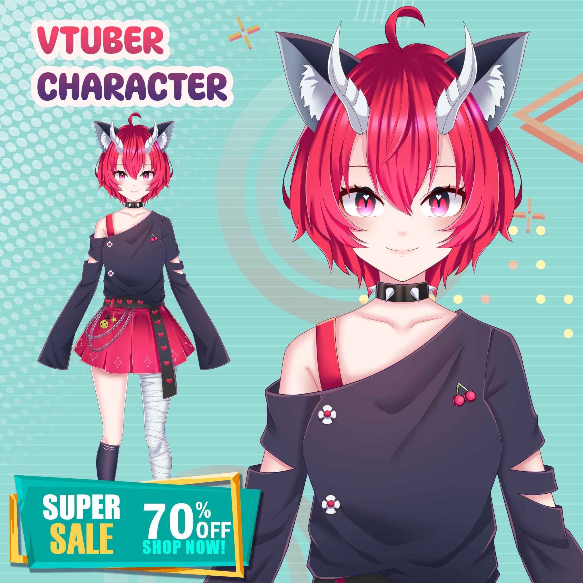 Vtuber Model Custom LIVE2D Vtuber Design Png Tuber Vtuber Commission Live2d Model Live2d Vtuber ...