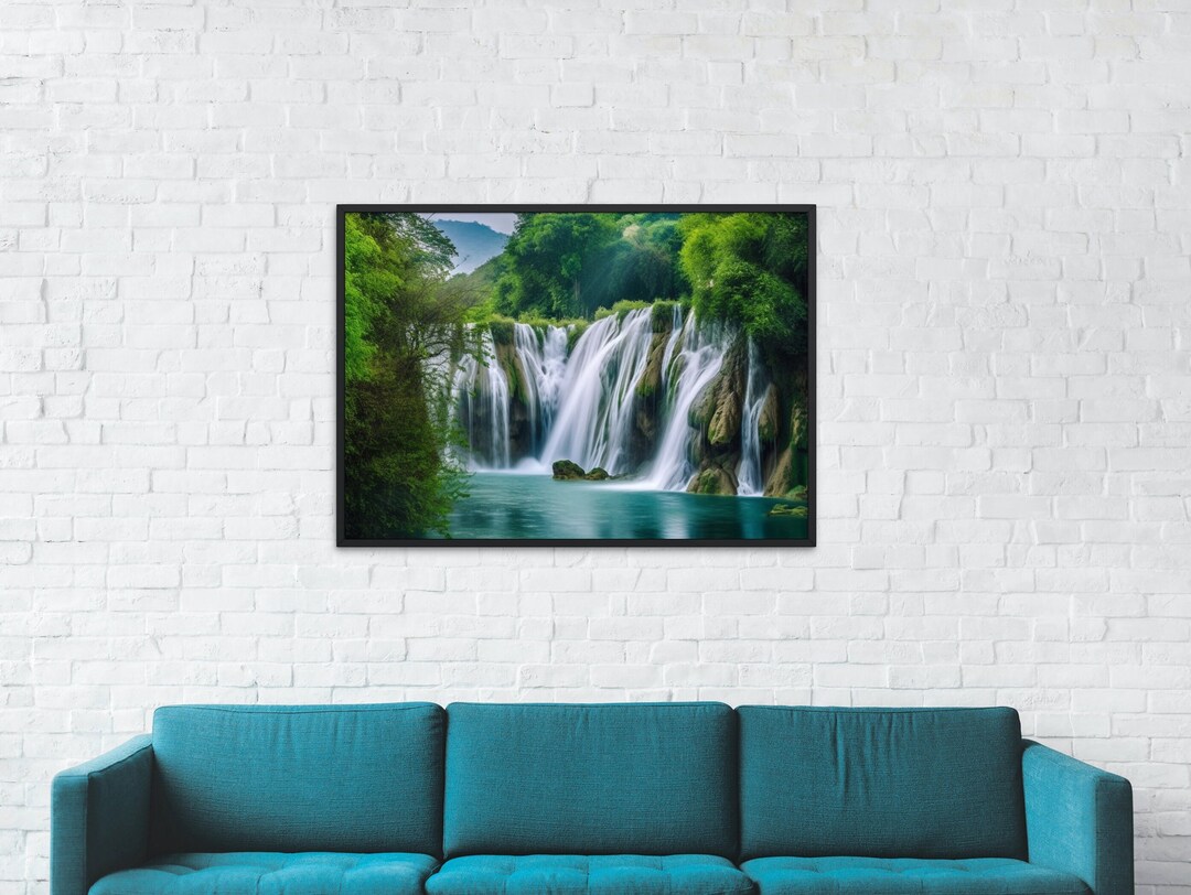 Waterfall Wall Art Nature Wall Decor Landscape Waterfall Printable ...
