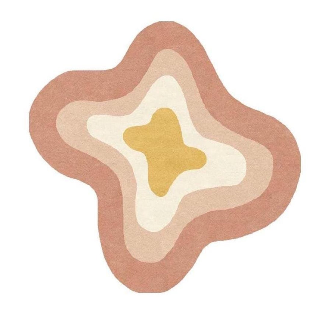 Irregular Shaped Custom Throw Tufted Rug Wool Handmade Aesthetics Area ...