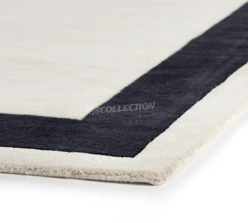 Exclusive Plain, Border, Black, Modern Design Handmade , Woolen Rugs ...