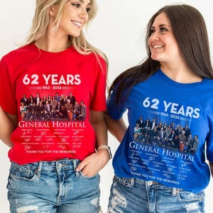 General Hospital Characters Anniversary Shirts, 1963 2025 62 Years ...