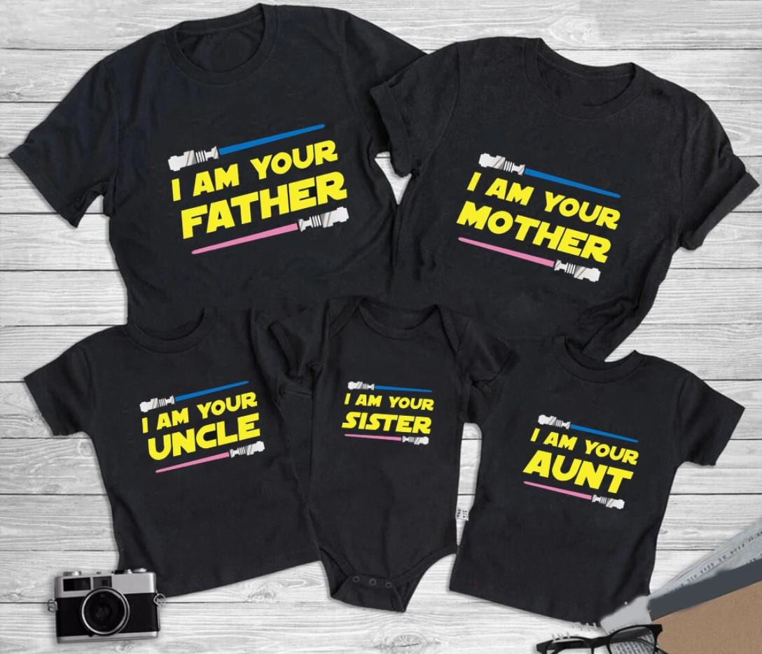Personalized I Am Your Family Matching Shirts, Gender Reveal Lightsaber ...