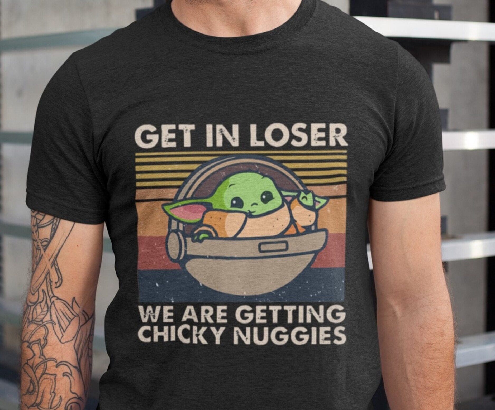 Grogu Get in Loser We Are Getting Chicky Nuggies Shirts, Vintage Baby ...
