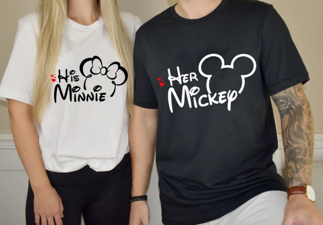 Heart His Minnie Her Mikey Matching Valentines Day Shirts, Mouse Couples Matching Shirts ...
