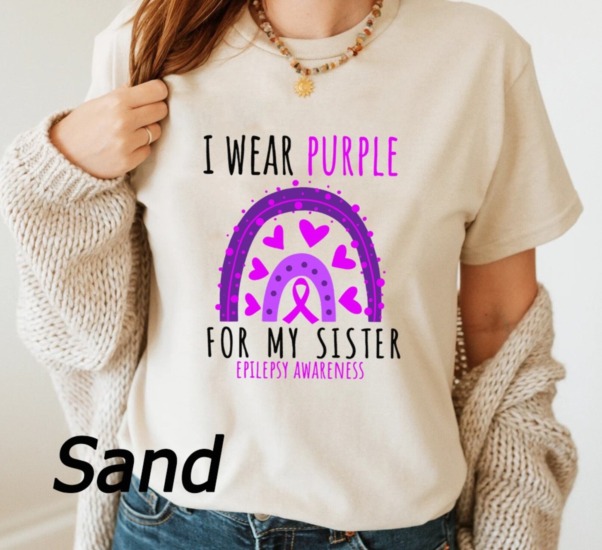 Rainbow Hearts Purple Epilepsy Awareness Shirts, Purple Day Shirt ...