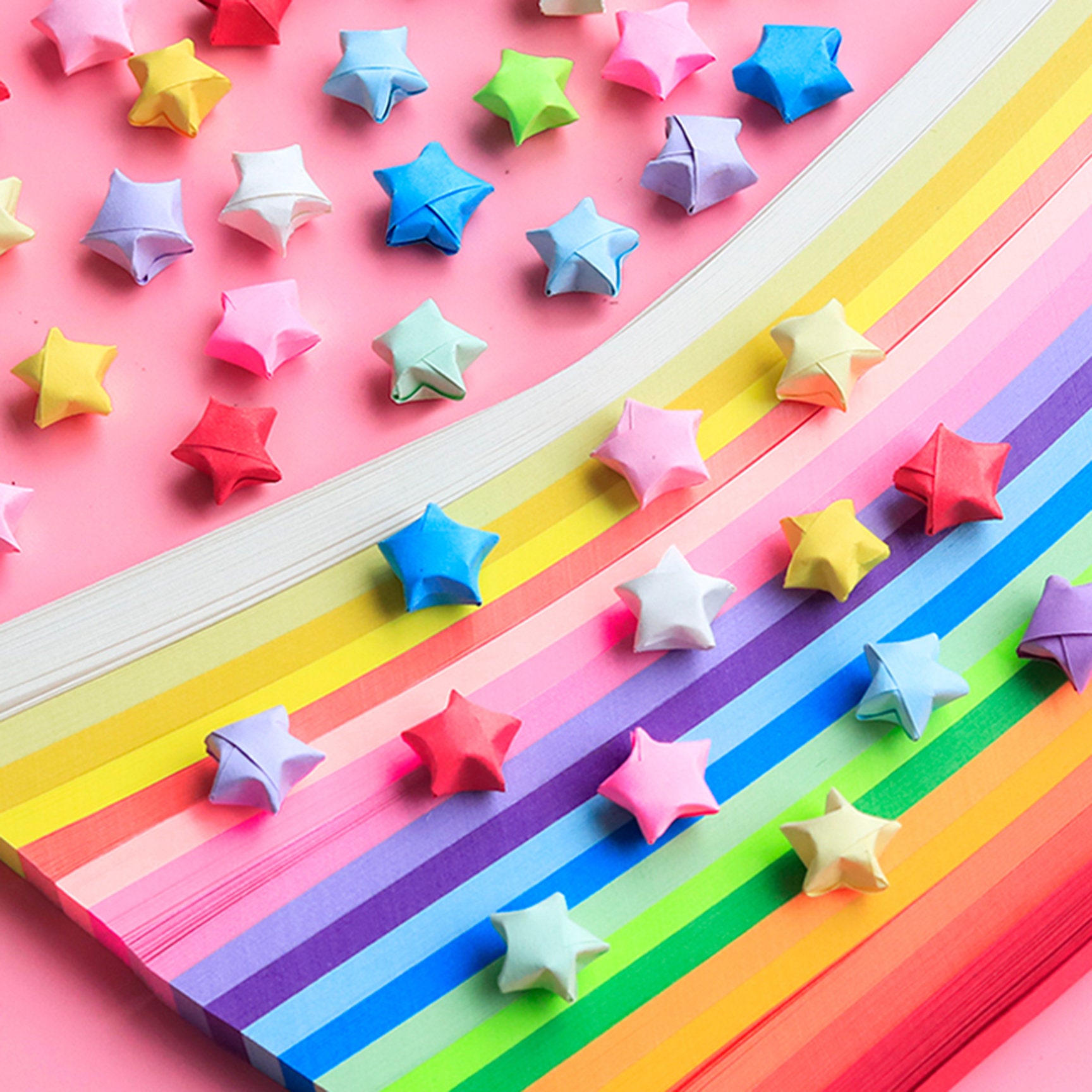 Colored Star Origami Strip Gradient Lucky Star Five-pointed Paper ...