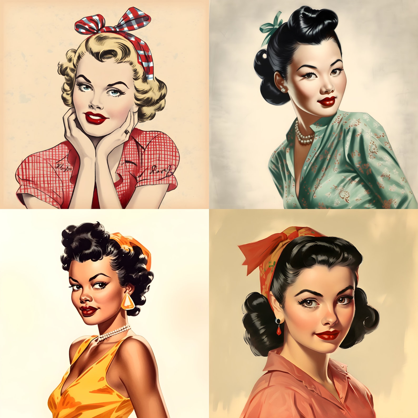 Pin up Princess Clipart | Vintage Clipart | Vintage Lady PNG | Retro ...