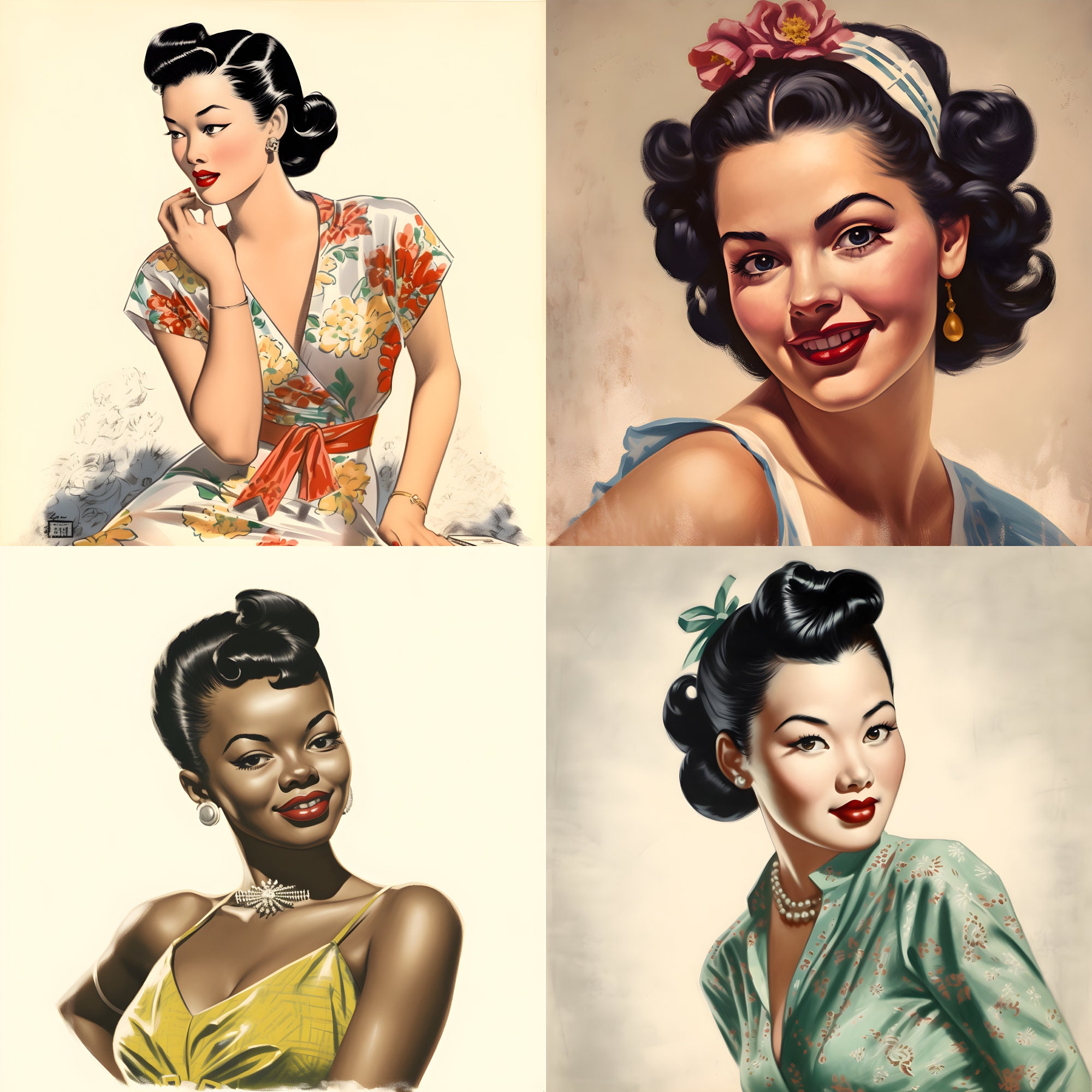 Pin up Princess Clipart | Vintage Clipart | Vintage Lady PNG | Retro ...