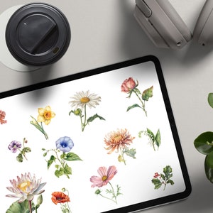Birth Flowers Stickers for Goodnotes Planning, Digital Sticker Planner ...