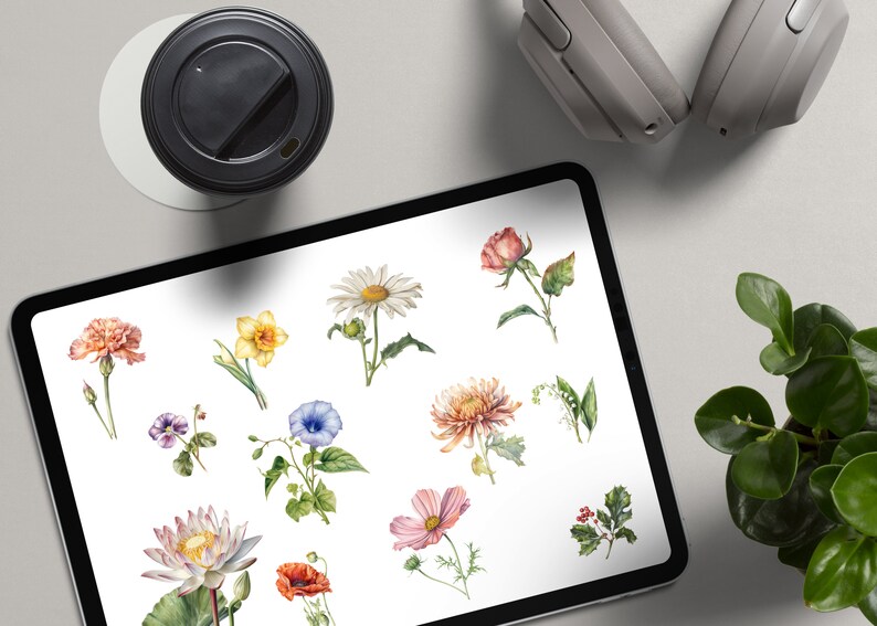 Birth Flowers Stickers for Goodnotes Planning, Digital Sticker Planner ...