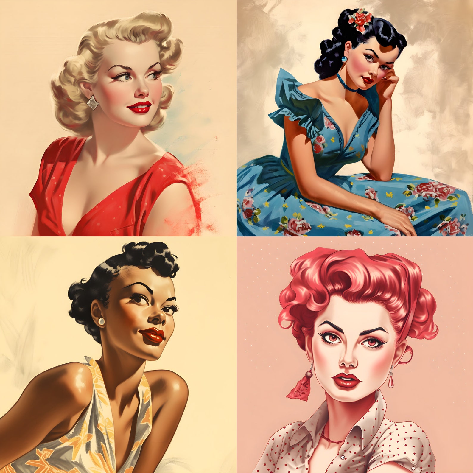 Pin up Princess Clipart | Vintage Clipart | Vintage Lady PNG | Retro ...