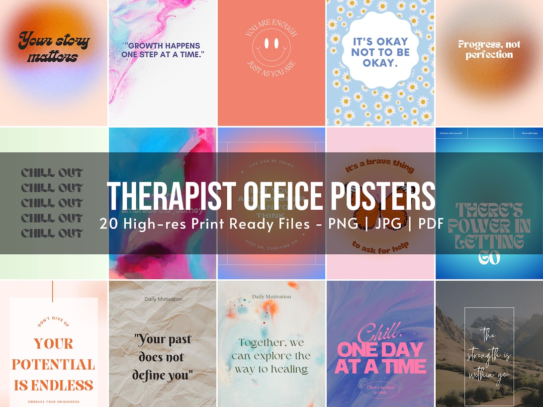 20 Therapist Signs, Therapy Bundle, Counseling Posters, School ...
