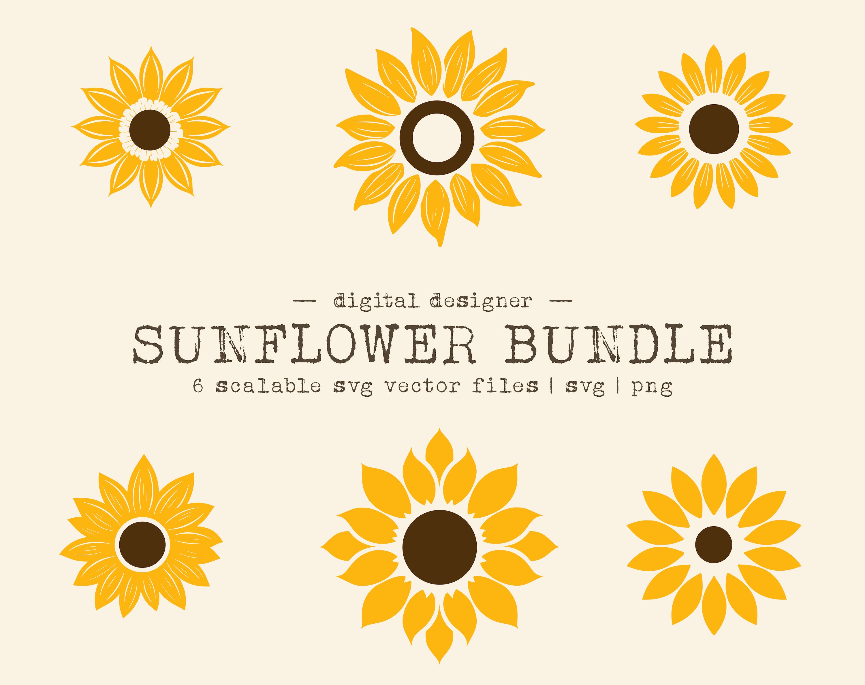 Sunflower Svg Bundle | Sunflower Svg | Flower Svg | Digital Download ...