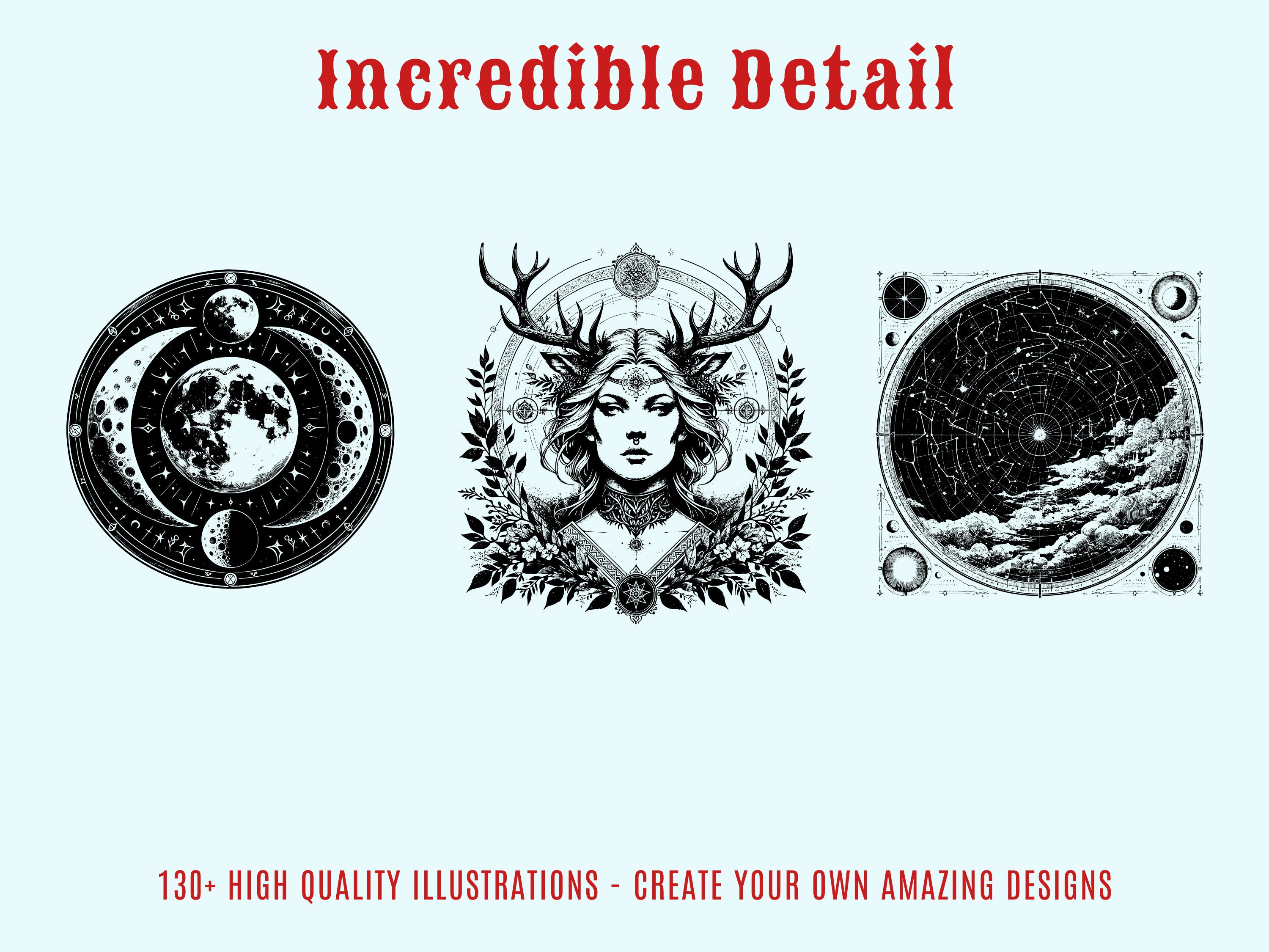 130+ Witch Svg Bundle, Witchcraft Svg, Magic Svg, Celestial Svg, Moon ...