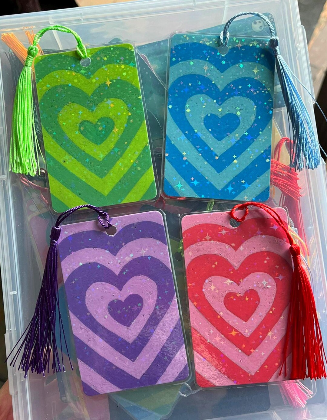 Hand-drawn Powerpuff Girls Themed Bookmark: Hearts, Laminated - Etsy