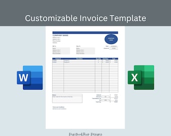 Invoice Template, Professional, Customizable, Editable, Printable ...