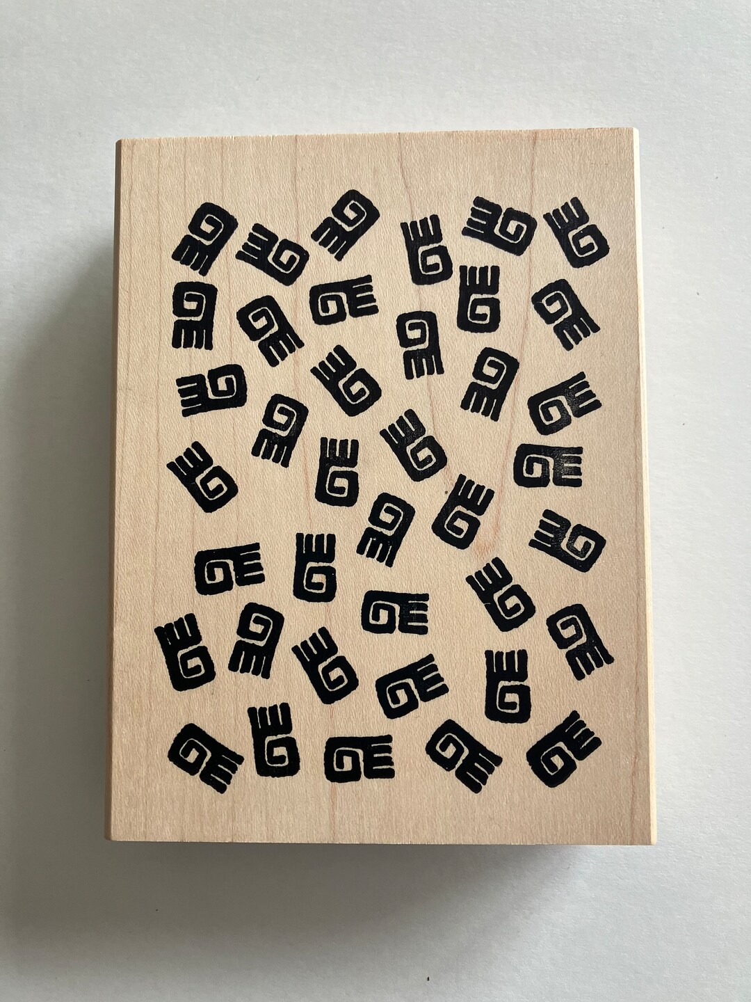 Aztec Hands Wood NEW Mounted Vintage RUBBER Stamp Deeply Etched for ...