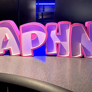 Custom Bubble Letters / Cloud Font Name Sign | Illuminated Back Lit ...