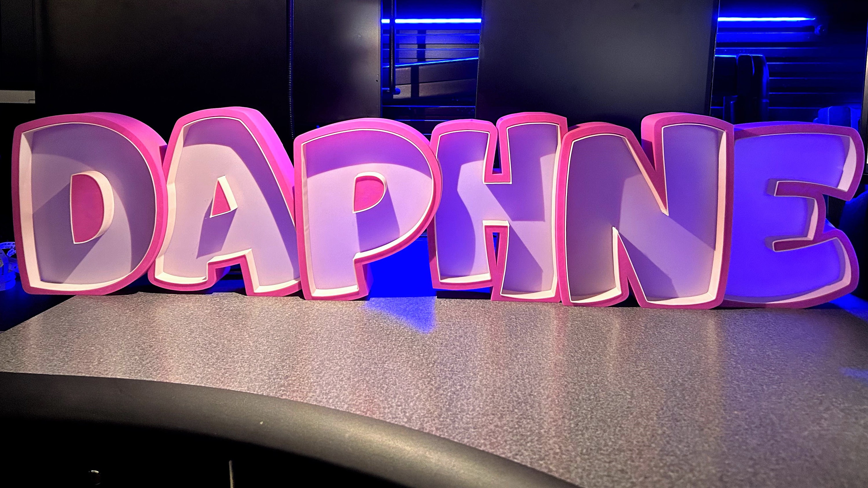 Custom Bubble Letters / Cloud Font Name Sign | Illuminated Back Lit ...