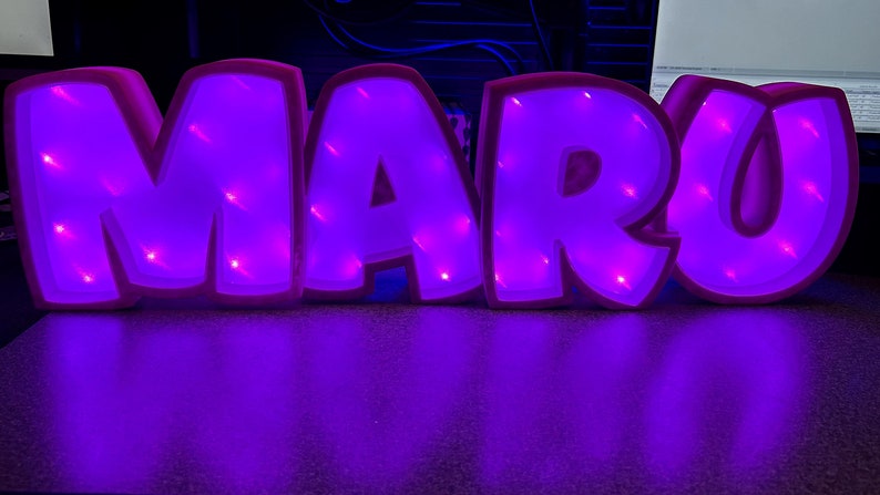 Custom Bubble Letters / Cloud Font Name Sign Illuminated - Etsy