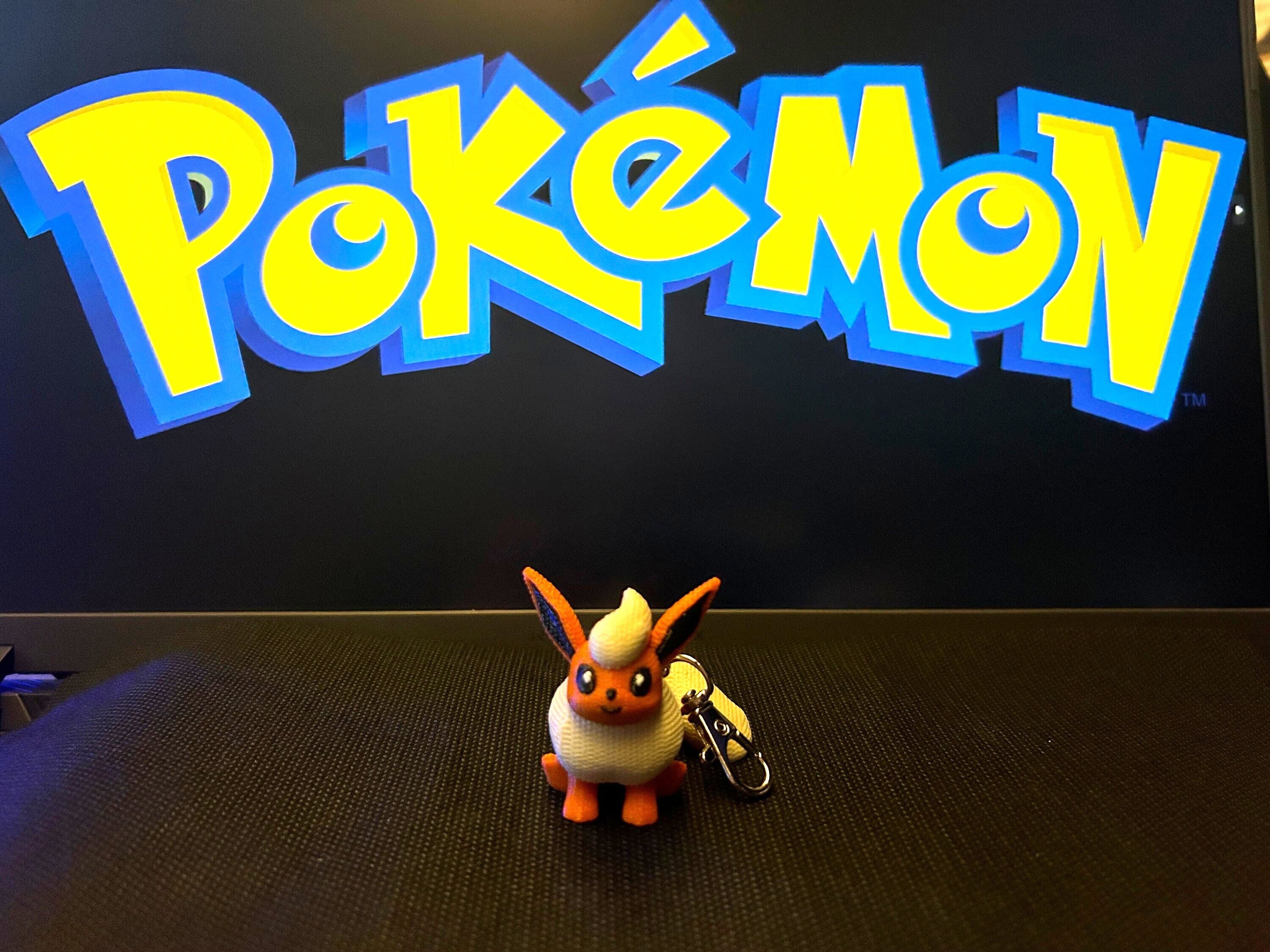 Pokémon Flareon (eevee Fire Evolution) Fan Art 3d Printed Keychain ...