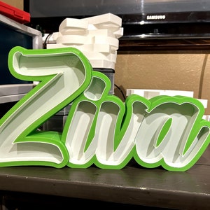 Custom Caligraphy Style Letters / Cursive Font Name Sign | Illuminated ...