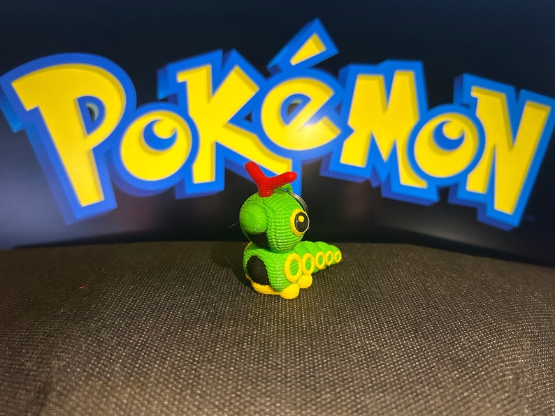 Pokémon Caterpie Fan Art 3d Printed Keychain / Backpack Bling, Crotchet ...