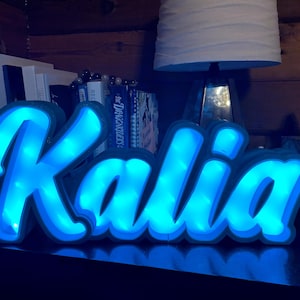 Custom Caligraphy Style Letters / Cursive Font Name Sign | Illuminated ...