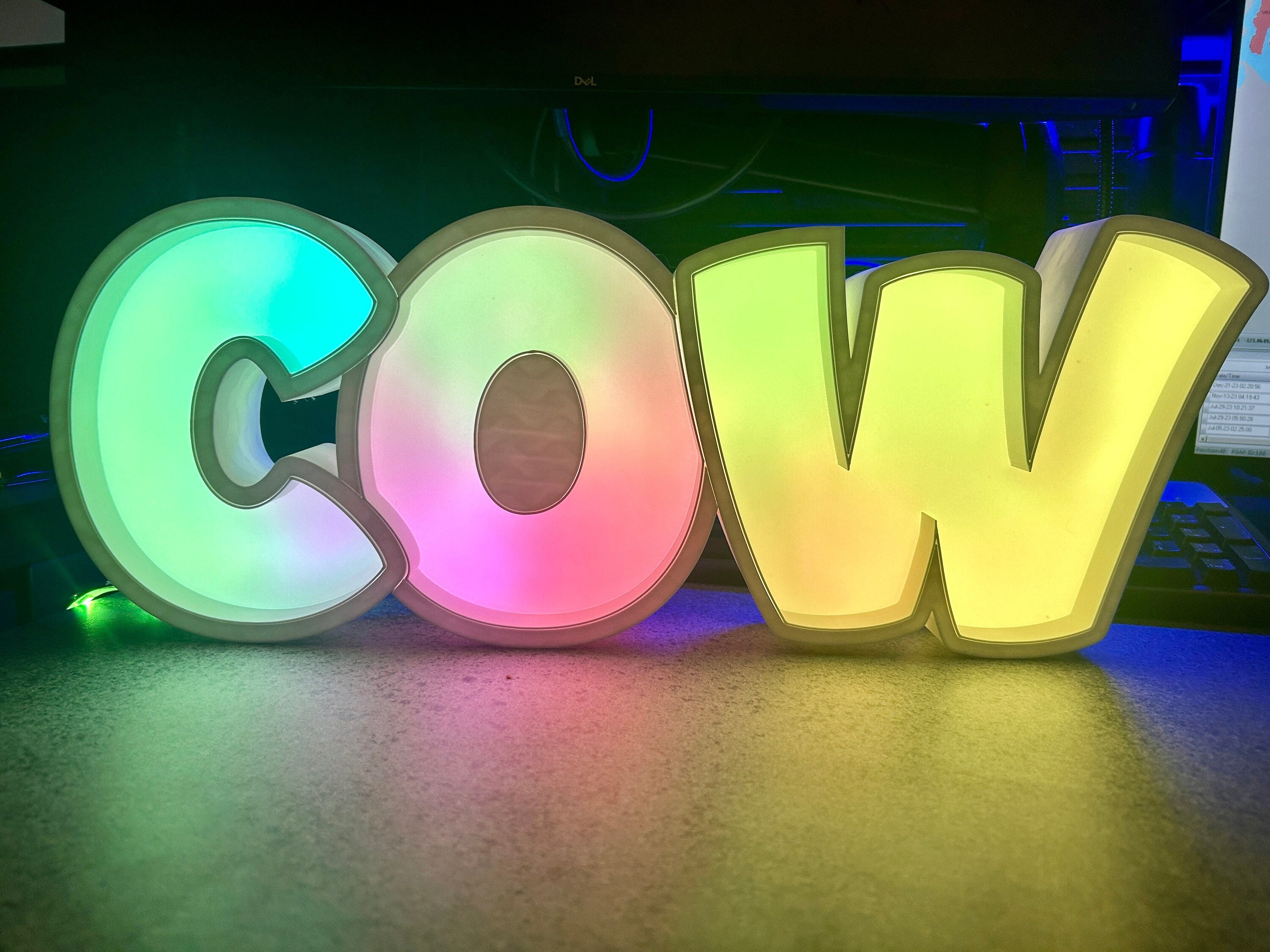 Custom Bubble Letters / Cloud Font Name Sign | Illuminated Back Lit ...