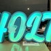 Custom Caligraphy Style Letters / Cursive Font Name Sign | Illuminated ...