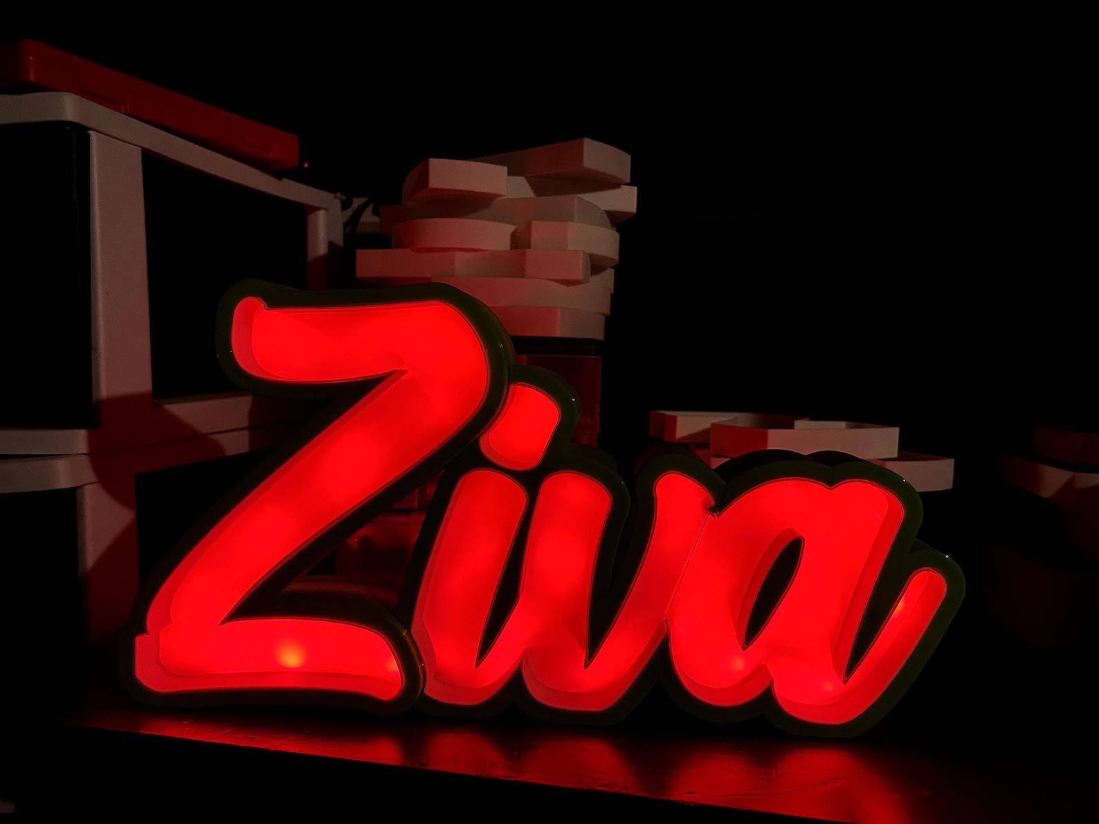 Custom Caligraphy Style Letters / Cursive Font Name Sign | Illuminated ...