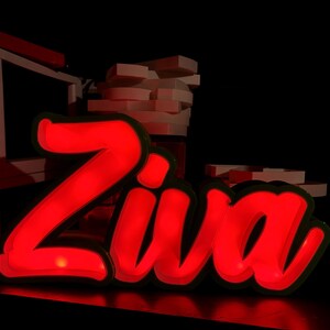 Custom Caligraphy Style Letters / Cursive Font Name Sign | Illuminated ...