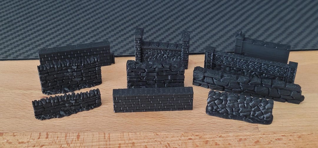 Miniature Walls Unpainted 3d Printed Scenery Props - Etsy