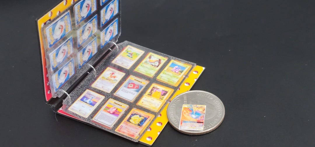 Miniature 1:6 Scale TCG, LCG, Trading Card Sheets in Protective Sleeve ...