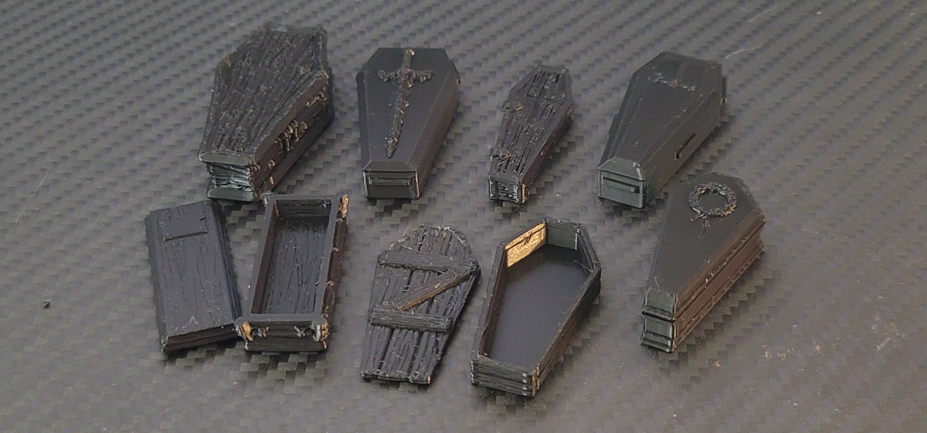 Miniature Coffins Scenery Unpainted 3d Printed Scenery Props - Etsy