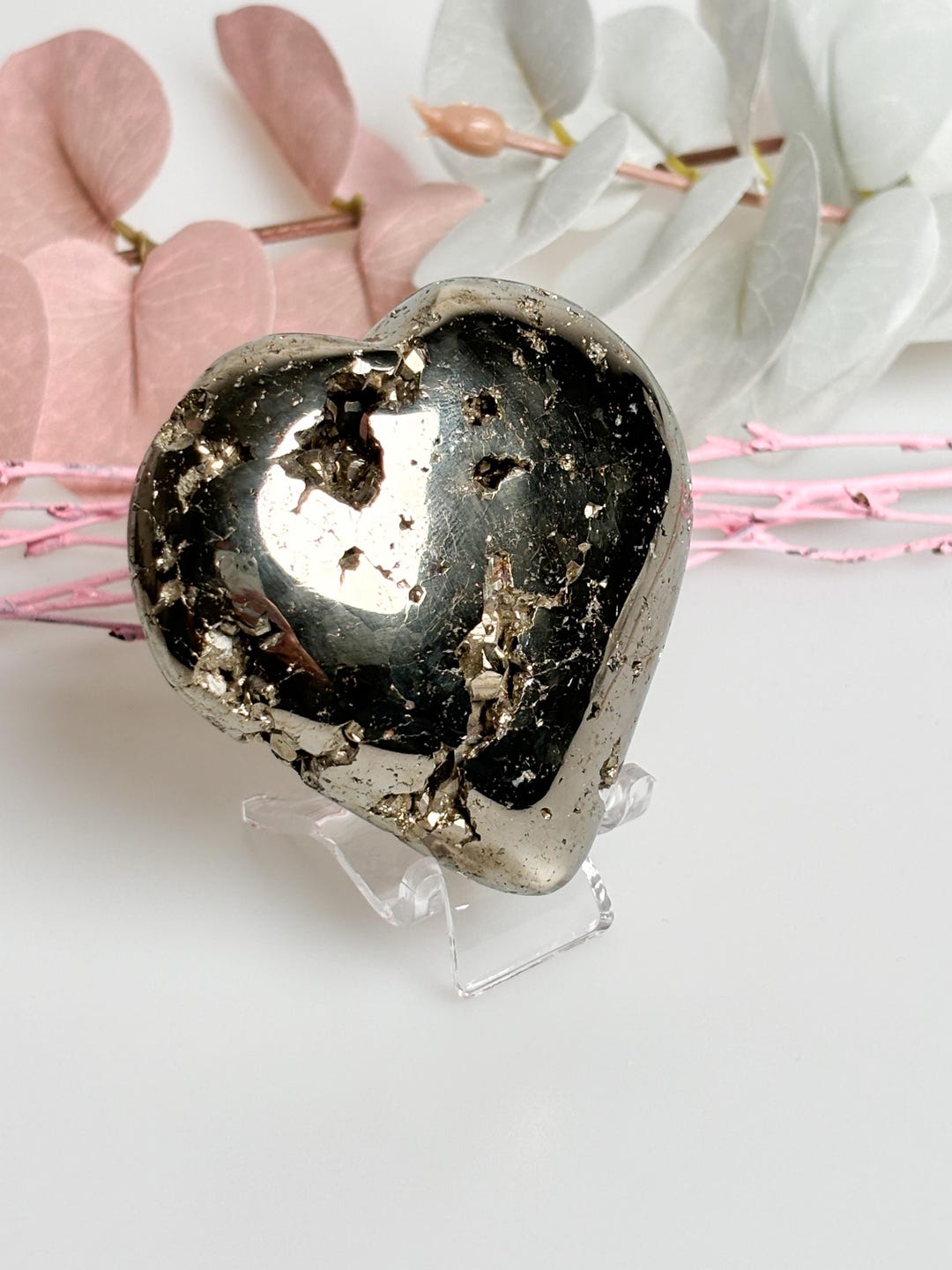 Shiny Pyrite Heart Large for Decoration, With Impressive Druses and ...